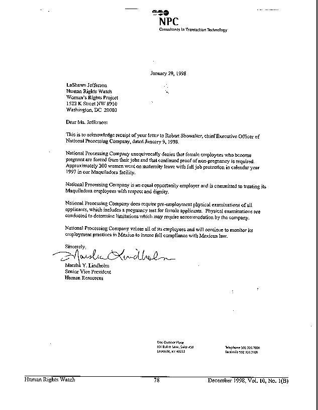 Example Of Employment Discrimination Letter Cover Letter