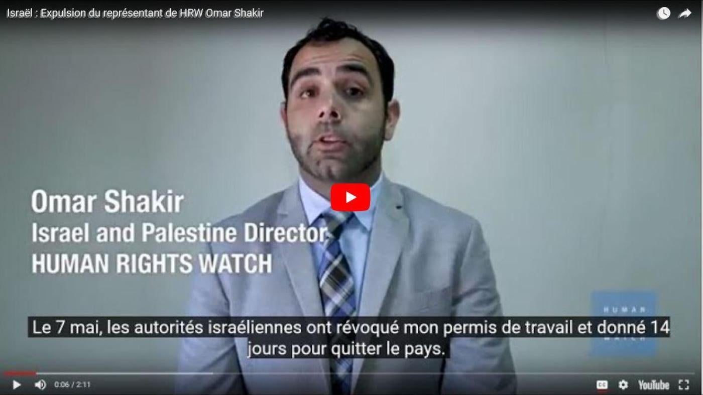 Israël : Expulsion du représentant de HRW Omar Shakir | Human Rights Watch