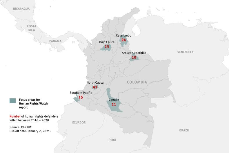 Left Undefended: Killings of Rights Defenders in Colombia’s Remote ...