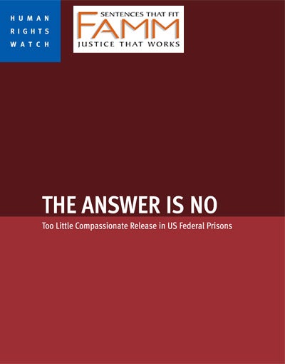 Too Little Compassionate Release in US Federal Prisons | HRW
