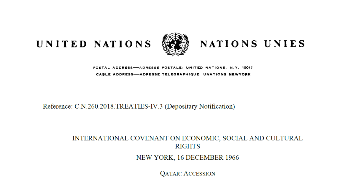 Qatar Joins Core Human Rights Treaties | Human Rights Watch